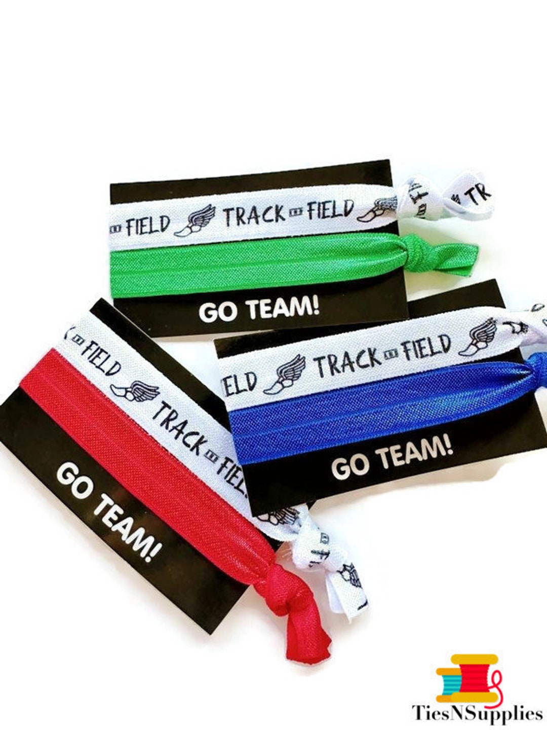 Card With Track and Field Tie and Accent Tie - GO TEAM Card- Bracelets ...