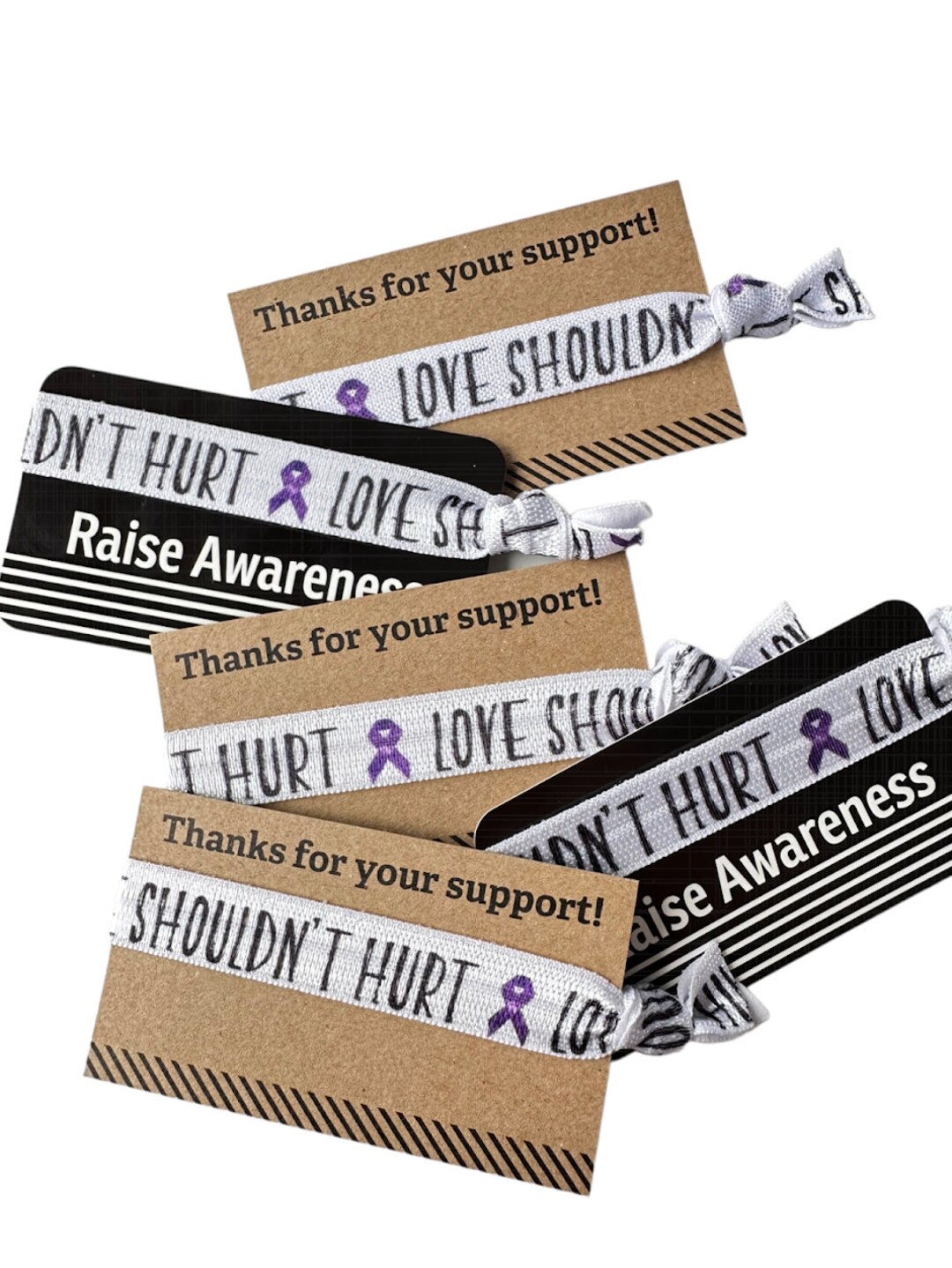 Love Shouldn't Hurt Raise Support Arm Band, Bracelet, Hair Ties Great ...
