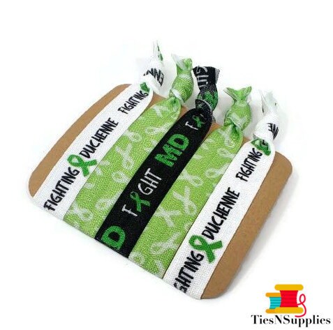 3+ Yards Duchenne Awareness - Lime Green Ribbon- Fold Over Elastic ...