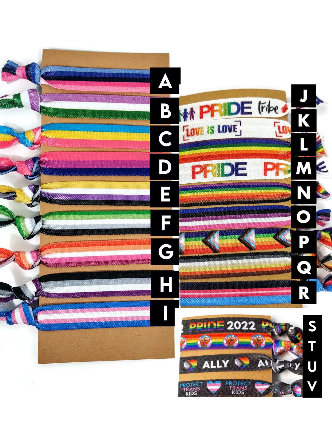 Pride Themed Bracelets /hair Ties - Pick Your Print, Make a Mix! Great ...