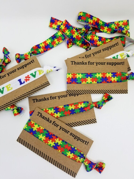 Autism Awareness Thanks for your support Card w/ Elastic | Etsy