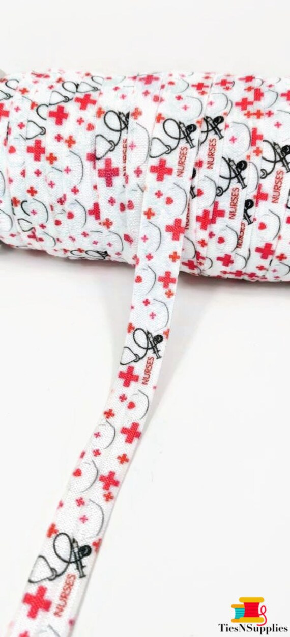3 5 or 10 Yards Nurse Themed Elastic Stretchy Ribbon Great | Etsy