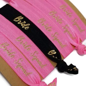 6 Pc Set - Bride Bride's Squad Team Hairties /bracelets - Great for ...