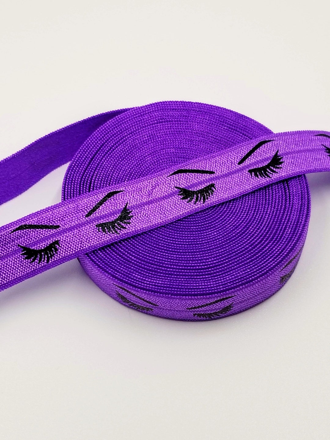 Purple Eyelash- Fold Over Elastic, FOE, Ribbon, Stretch, Eyelashes ...
