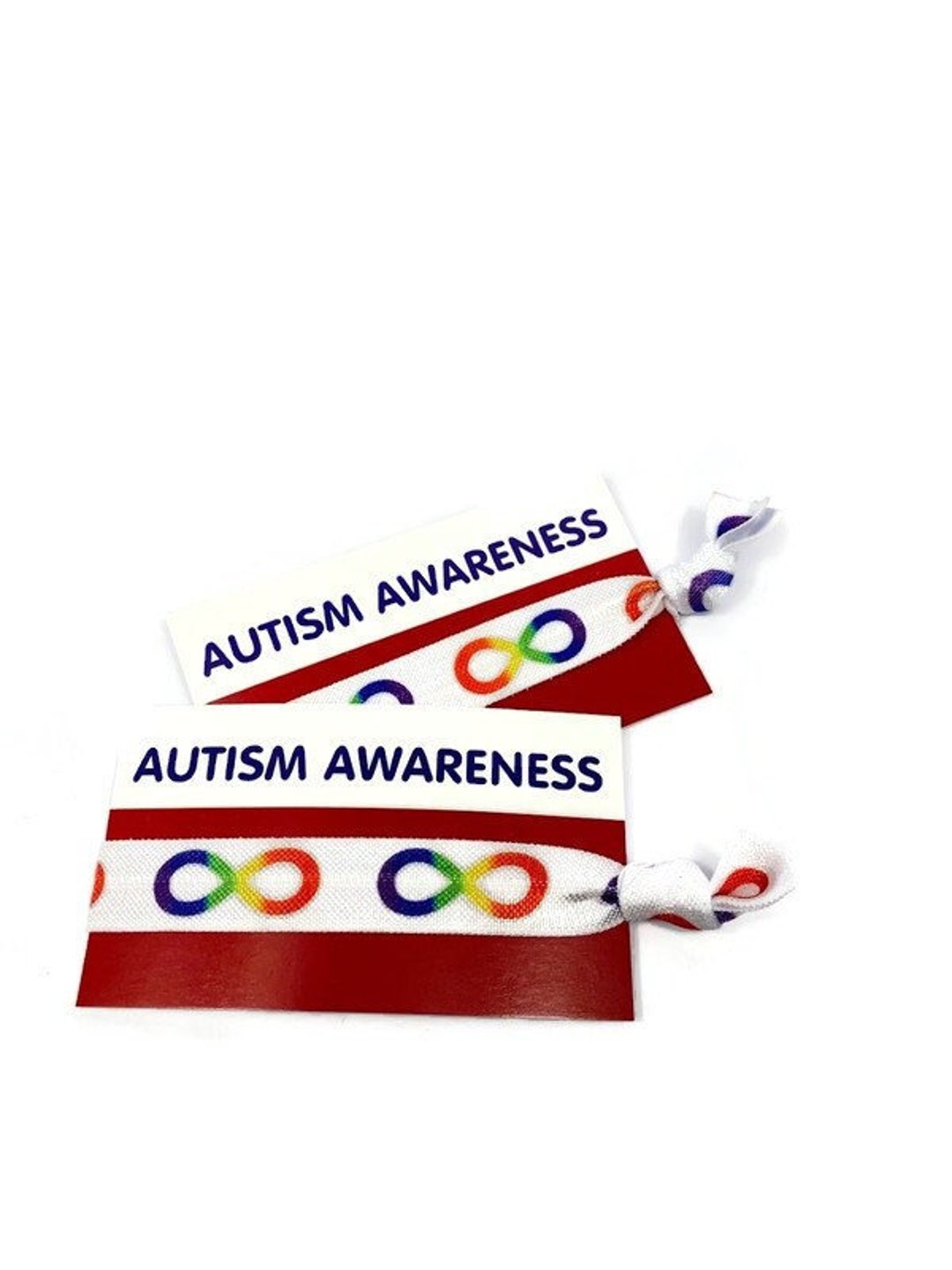 Autism Awareness- Rainbow Infinity Symbol Includes Card W/ Elastic Band ...