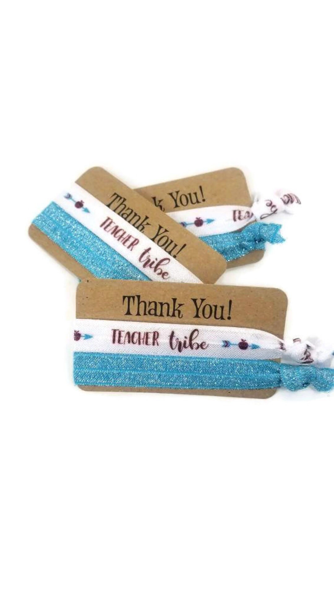 Teacher Tribe Thank You Card W/2 Ties - Hairties /bracelets/ Wrist ...