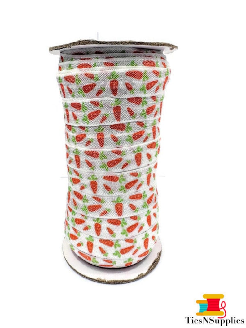3, 5 or 10 Yards Carrot Fold Over Elastic - Stretchy- Great for Crafts ...