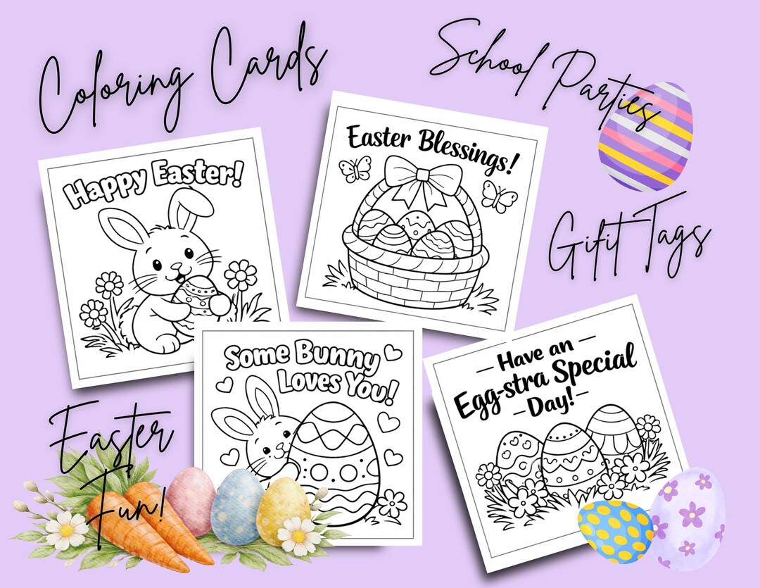 Easter Colouring Cards Printable | Kids Easter Cards to Colour ...
