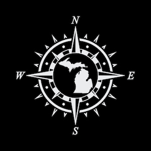 Michigan Compass Vinyl Decal - Etsy