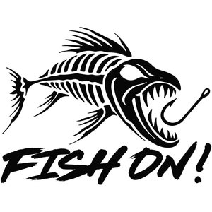 Angry Fish Skeleton Vinyl Decal / Fish On! - Etsy