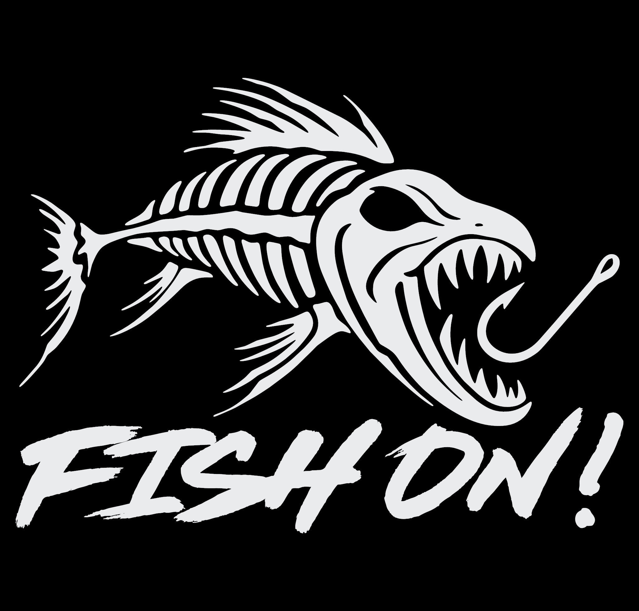 Angry Fish Skeleton Vinyl Decal / Fish On | Etsy