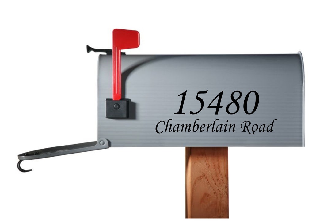 Personalized Custom Mailbox House Number and Street Name Vinyl Decal 2 ...