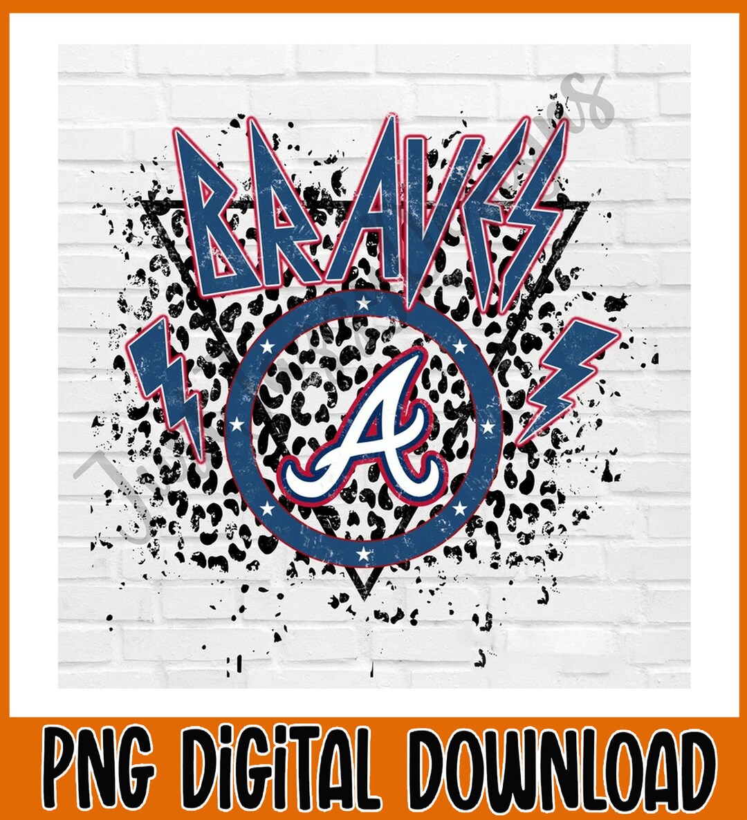 Braves PNG Braves Png Retro Letter Digital Design - Etsy