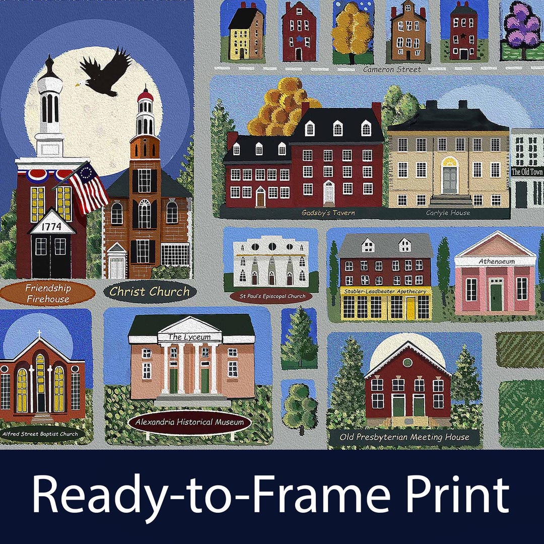 PRINT Alexandria Virginia Folk Map Wall Art Poster - Etsy