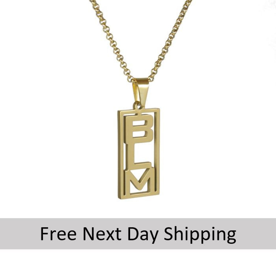 BLM Necklace, Black Lives Matter Necklace, Gold BLM Necklace, Gold ...
