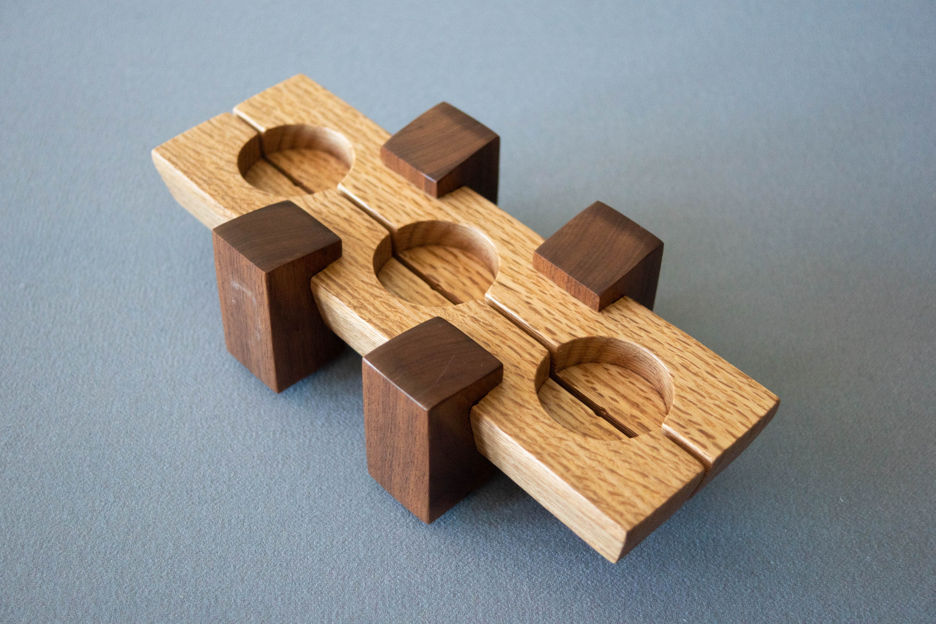 Handcrafted Solid Quarter Sawn Oak and Walnut Candle Holder ...
