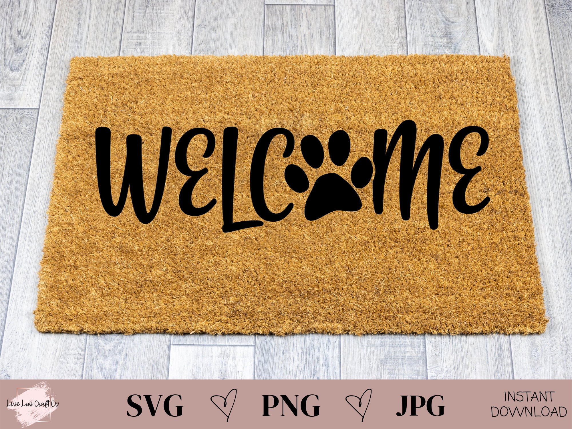 Cursive Welcome Paw SVG