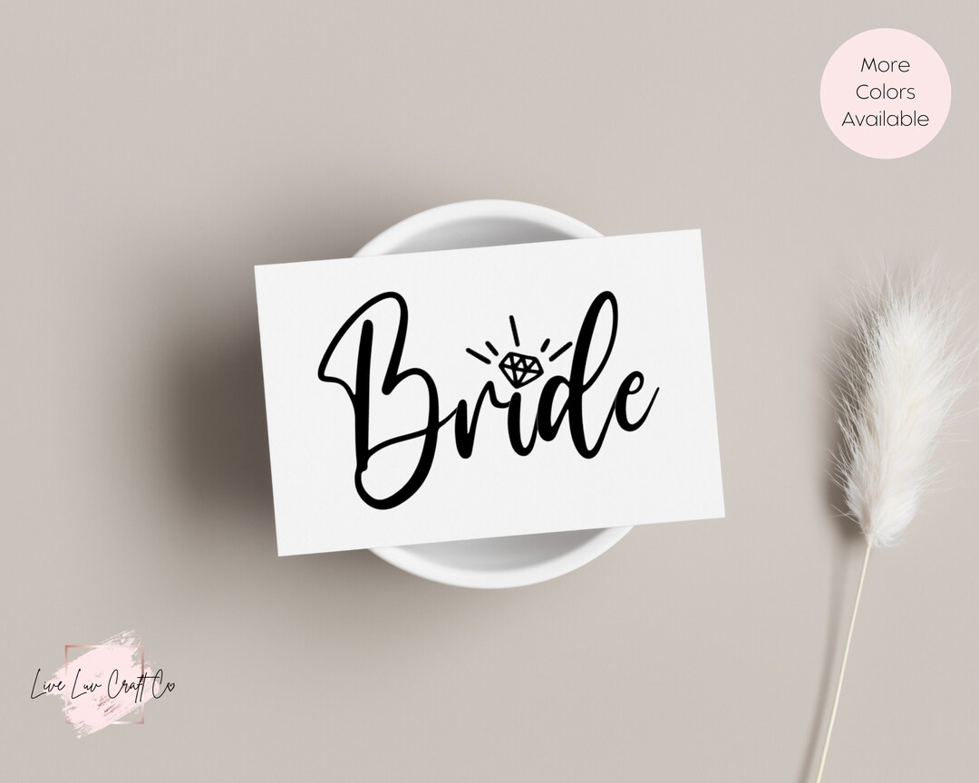 Bride Vinyl Decal for Wine Glass, Tumbler, Cup, Engagement Gift ...