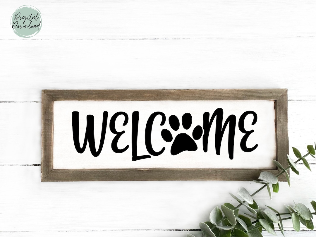 Welcome Paw Print SVG PNG JPG Cut File for Cricut/silhouette - Etsy ...
