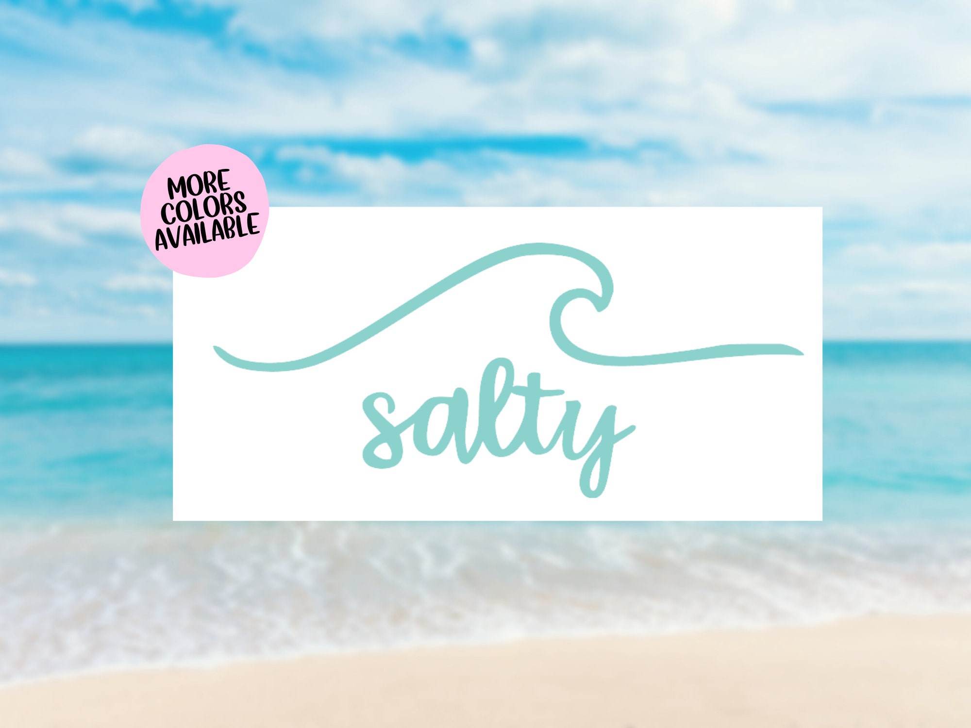 Salty Wave Vinyl Decal Beach Decals for Cups Ocean Wave - Etsy