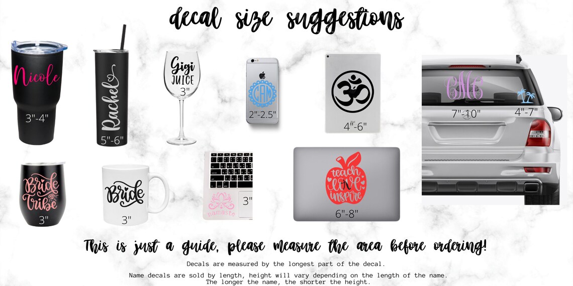 Round Block Monogram Vinyl Decals, Holographic Monogram, Initials ...