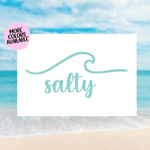 Salty Wave Vinyl Decal, Beach Decals for Cups, Ocean Wave, Salt Beach ...