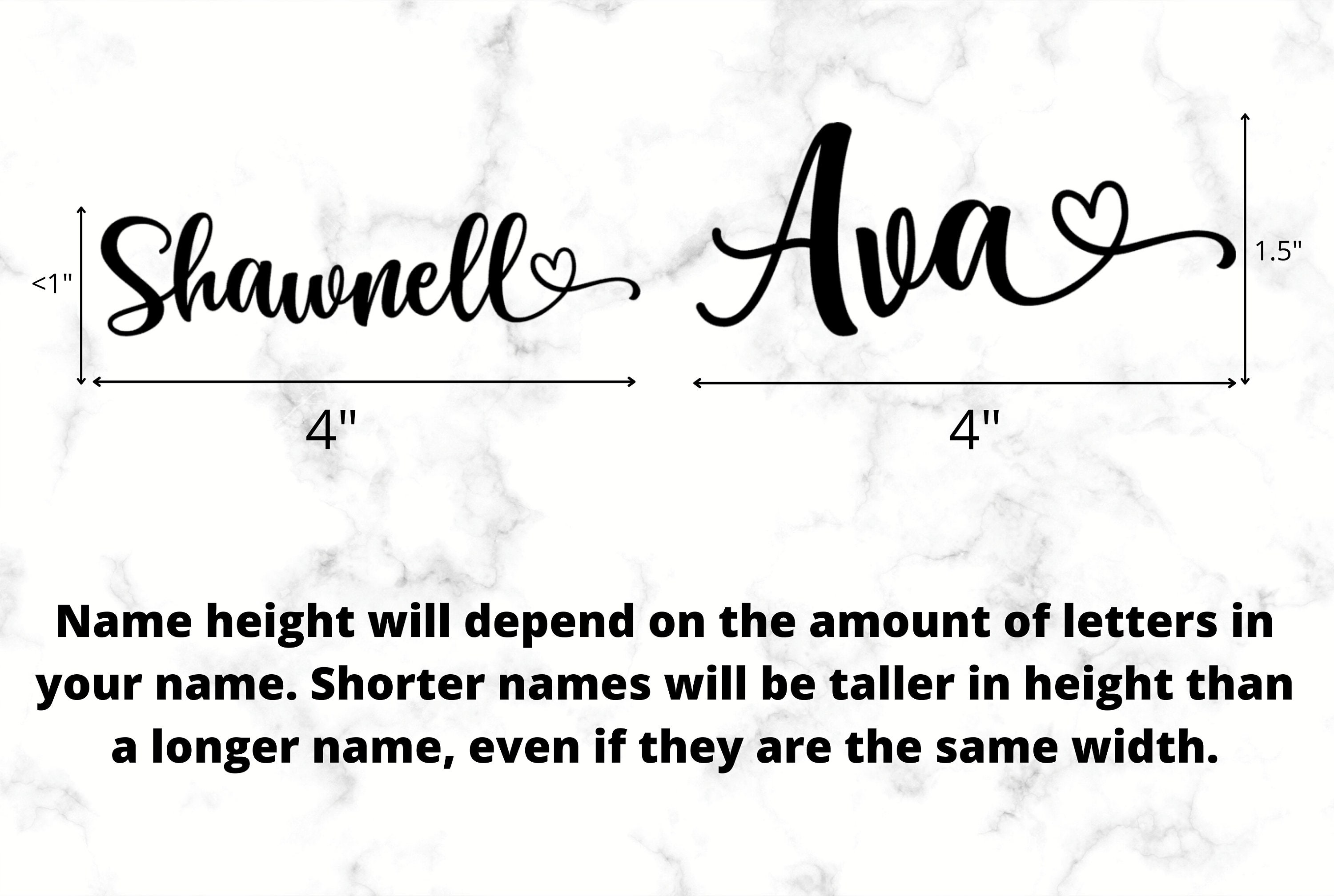 Custom Cursive Name W/ Heart Vinyl Decal Personalized - Etsy