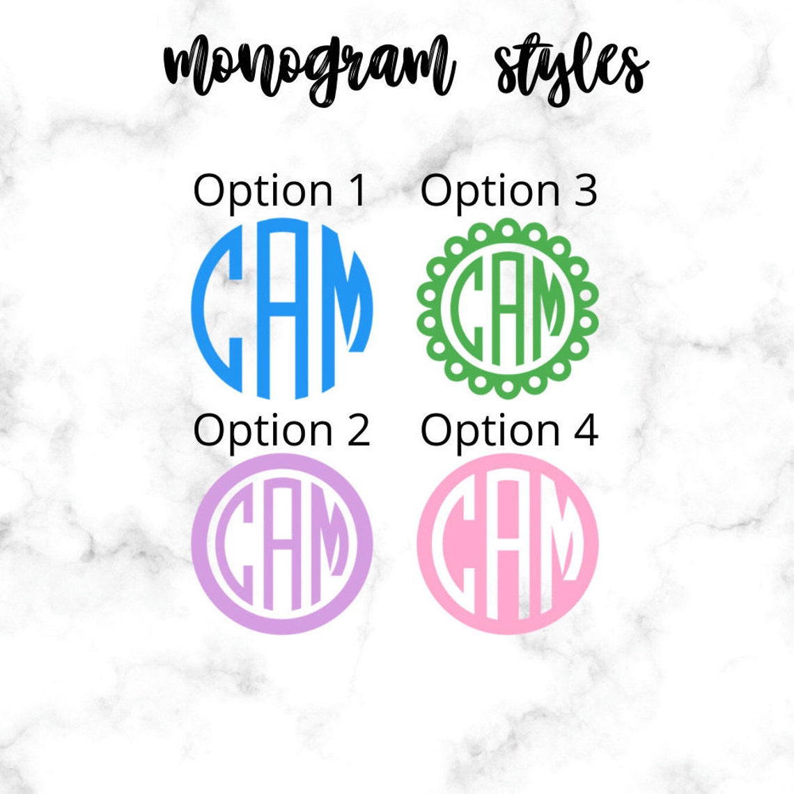 Round Block Monogram Vinyl Decals Holographic Monogram - Etsy