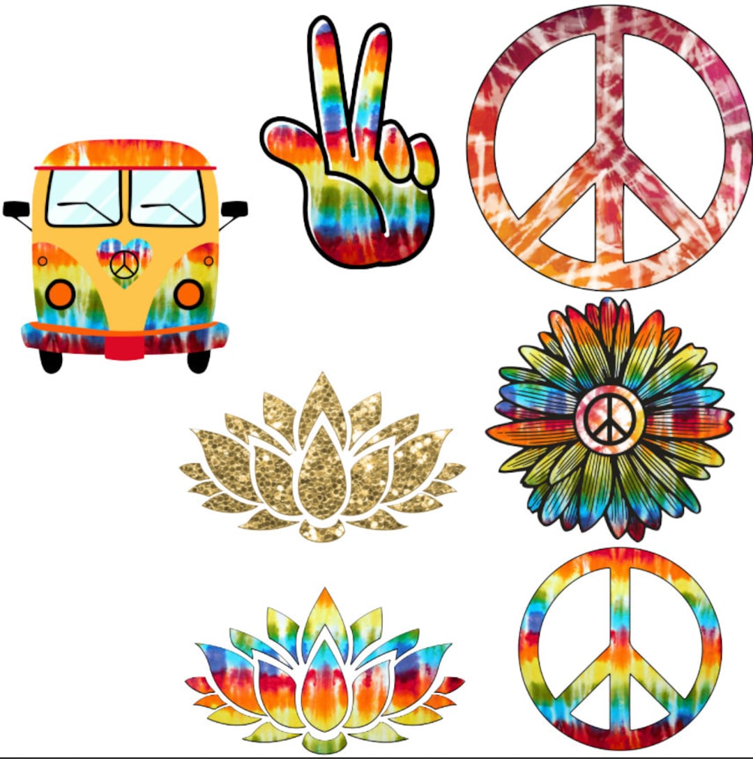 Digital Files Hippie Design Kit All Seperate 300 Dpi Files - Etsy