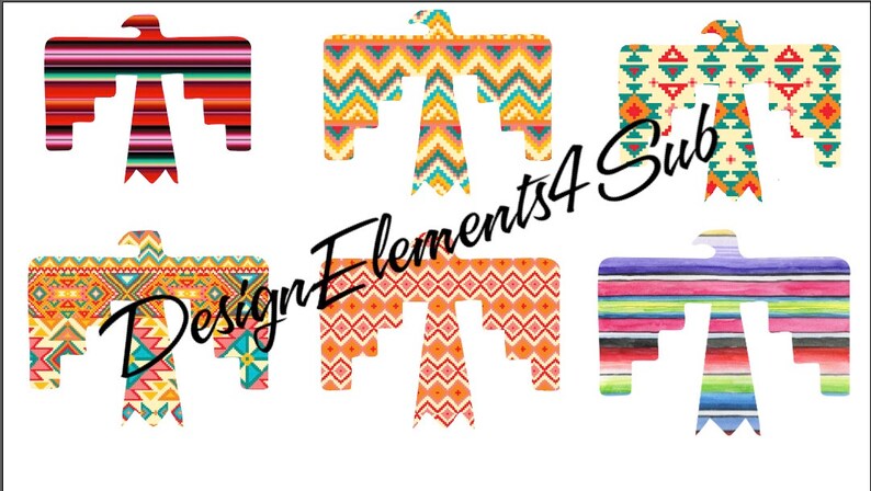 Digital File Set of 6 Tribal-aztec Serape Eagles - Etsy