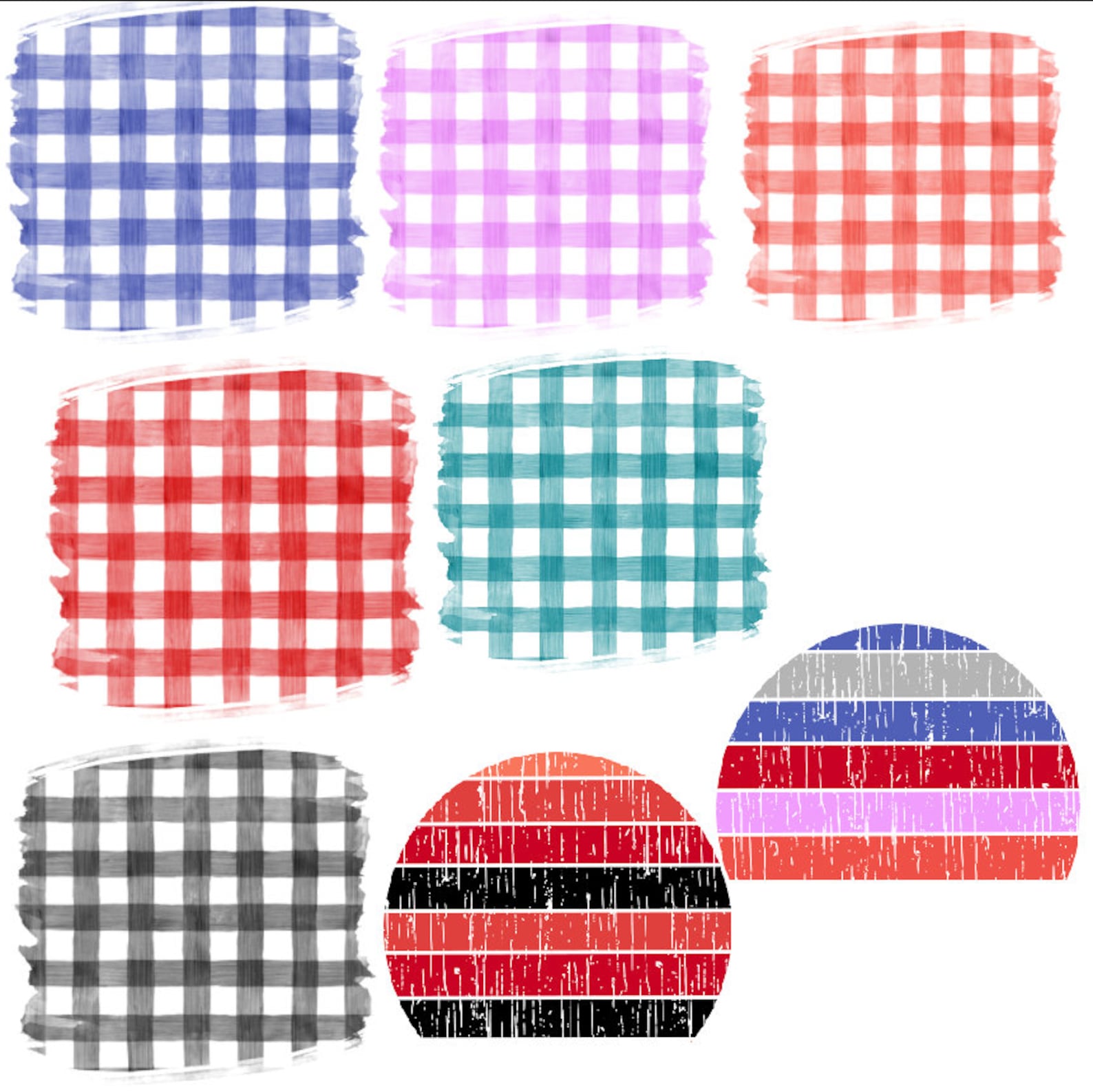 Digital File Country-gingham Design Kit Over 170 Elements Including 4 ...