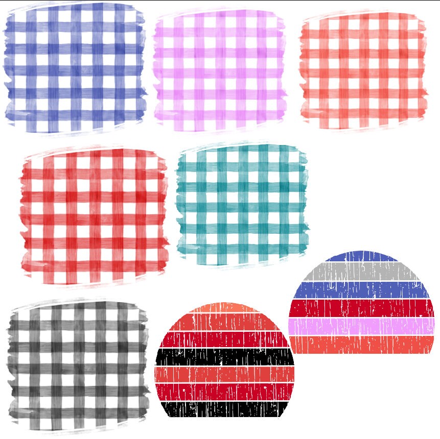 Digital File Country-gingham Design Kit Over 170 Elements Including 4 ...