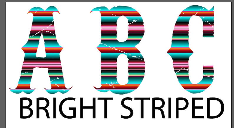 Digital File 26 A-Z Distressed Serape Font All Seperate Files - Etsy