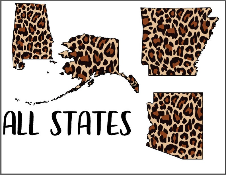 Digital File Full Set of Leopard Print States All Individual Files 300 ...