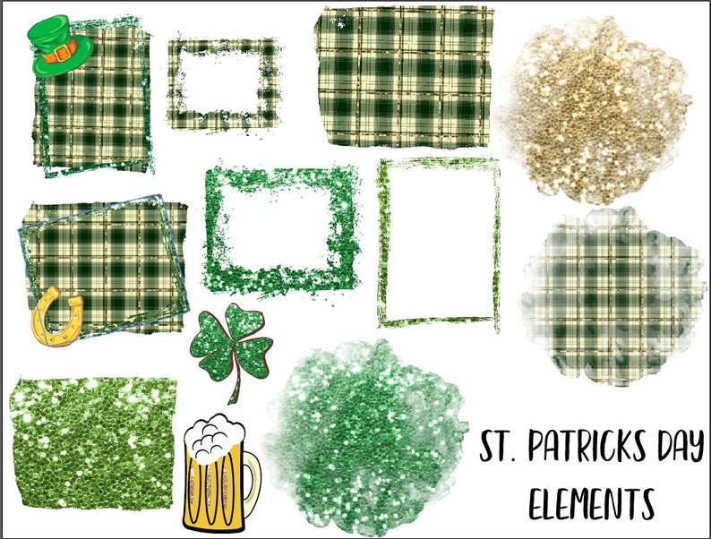 Digital File Set of Backgrounds -and Images St Patricks Day Design Kit ...
