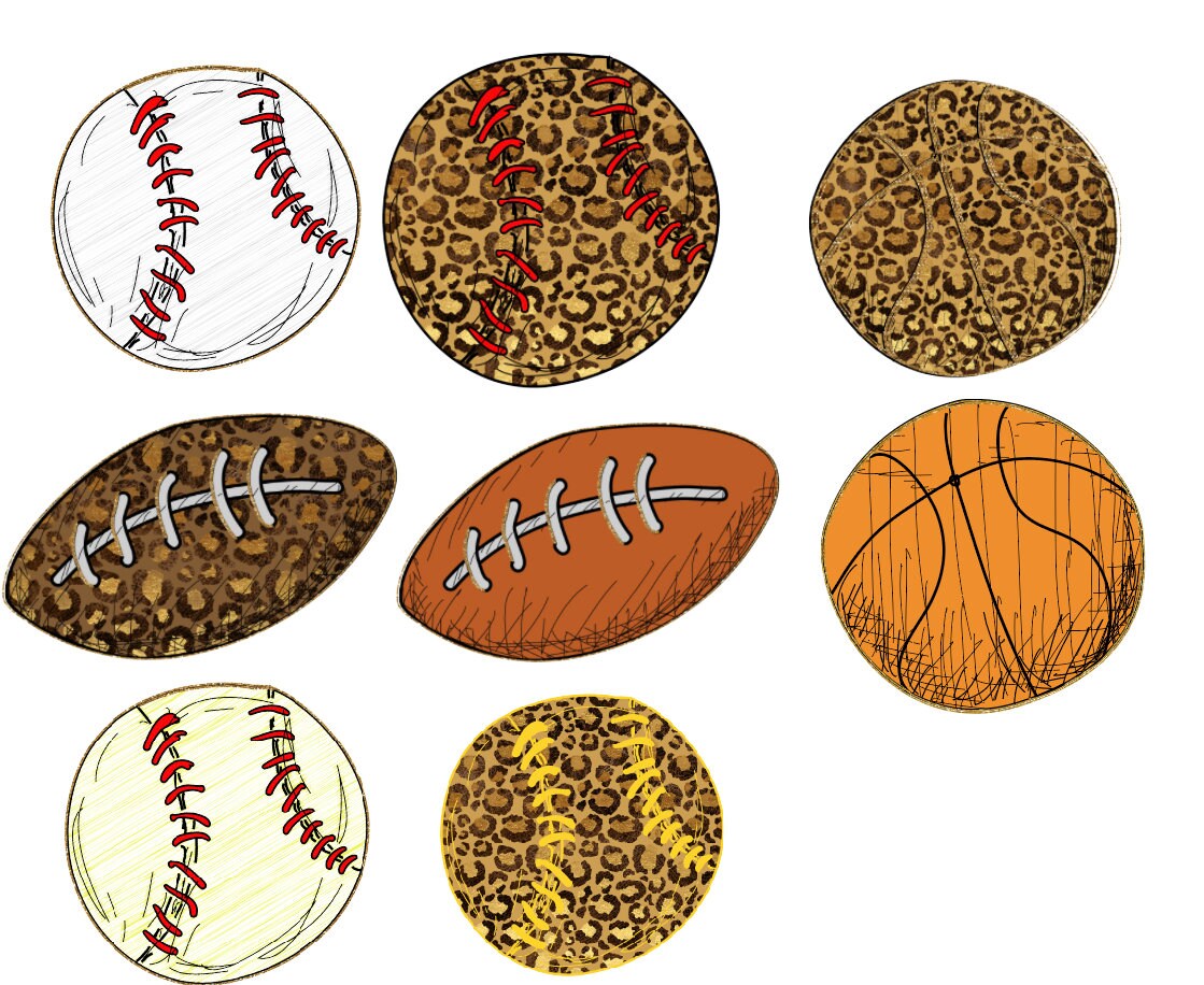 Digital File Sports Balls -all Seperate Files to Use in Your Own ...