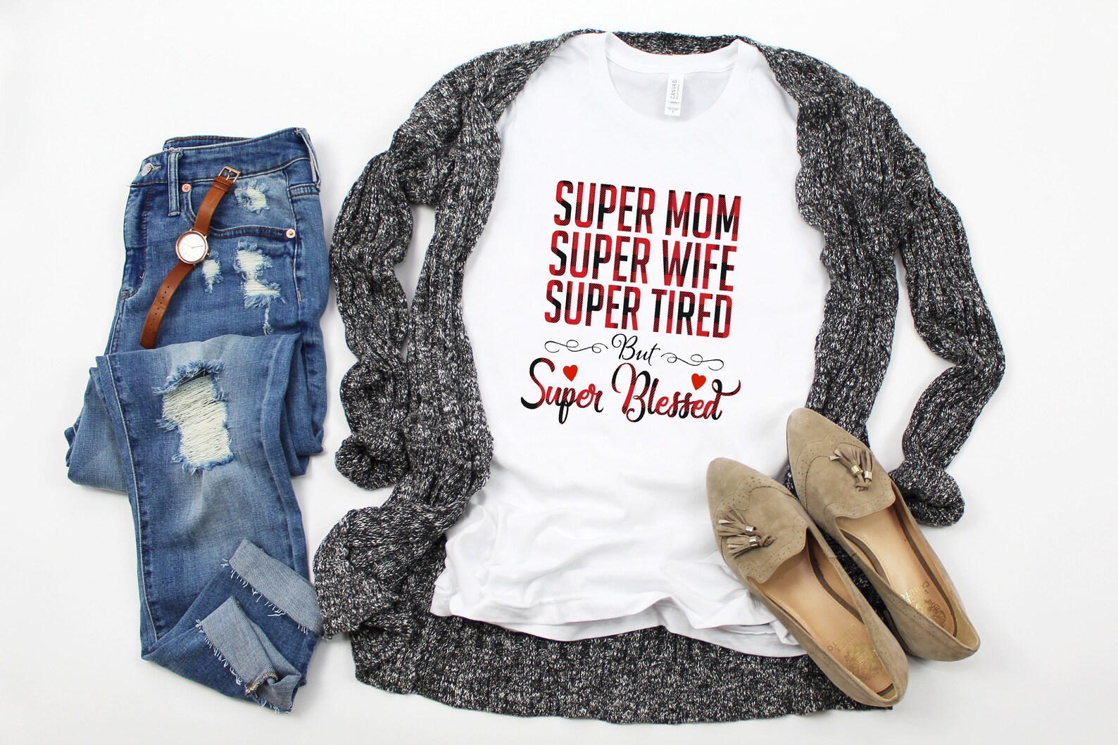 Digital Files Buffalo Plaid Super Mom Super Wife Super Tired Super ...