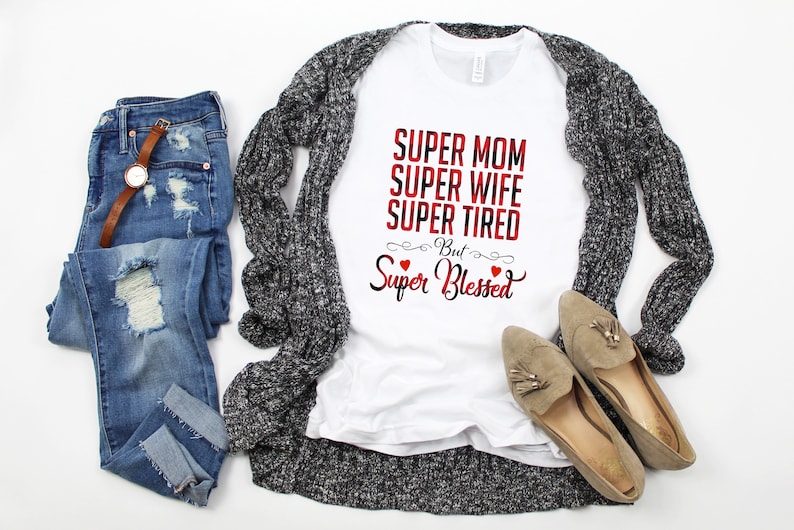 Digital Files Buffalo Plaid Super Mom Super Wife Super Tired Super ...