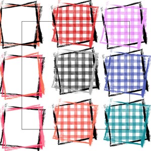 Digital File Country-gingham Design Kit Over 170 Elements Including 4 ...