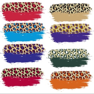 Digital File Brush Strokes Leopard With Matching Plain Brush Strokes ...