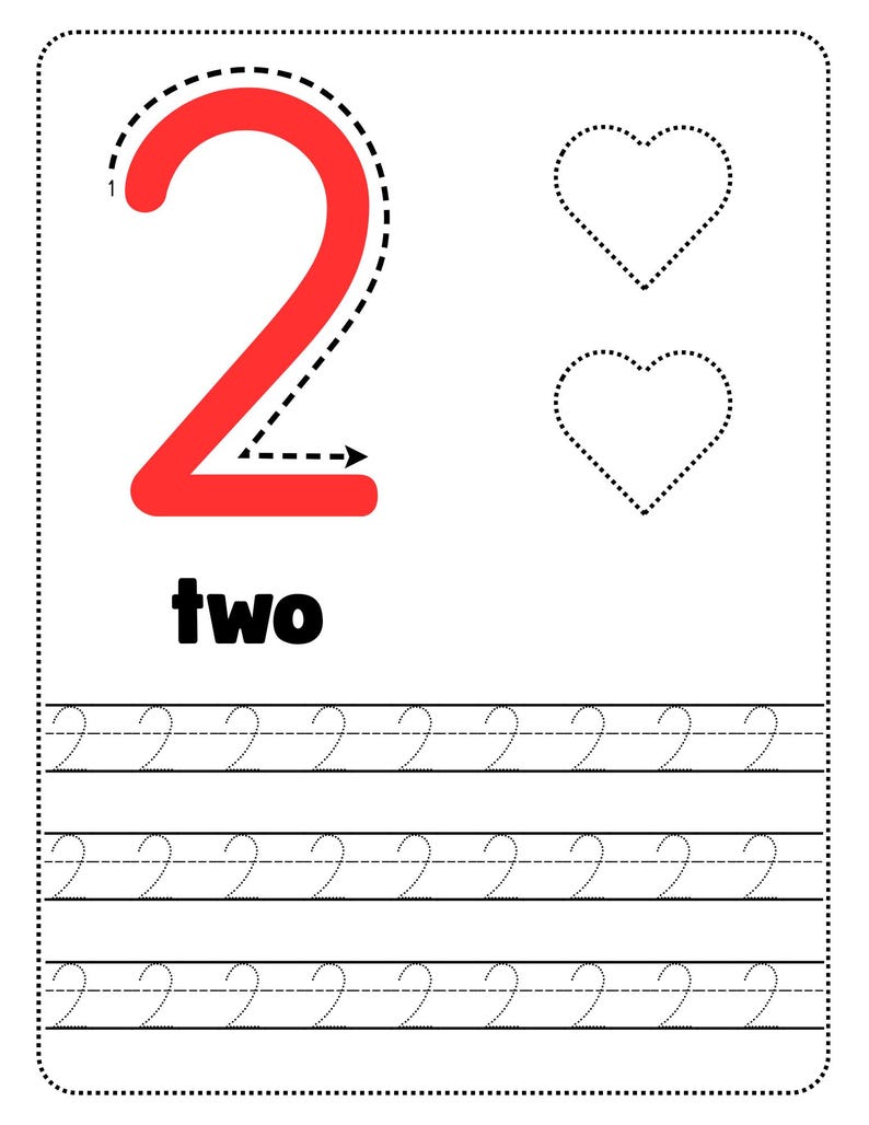 Valentine's Number Tracing Printable | Numbers 1–10 & 1–20 | Preschool ...