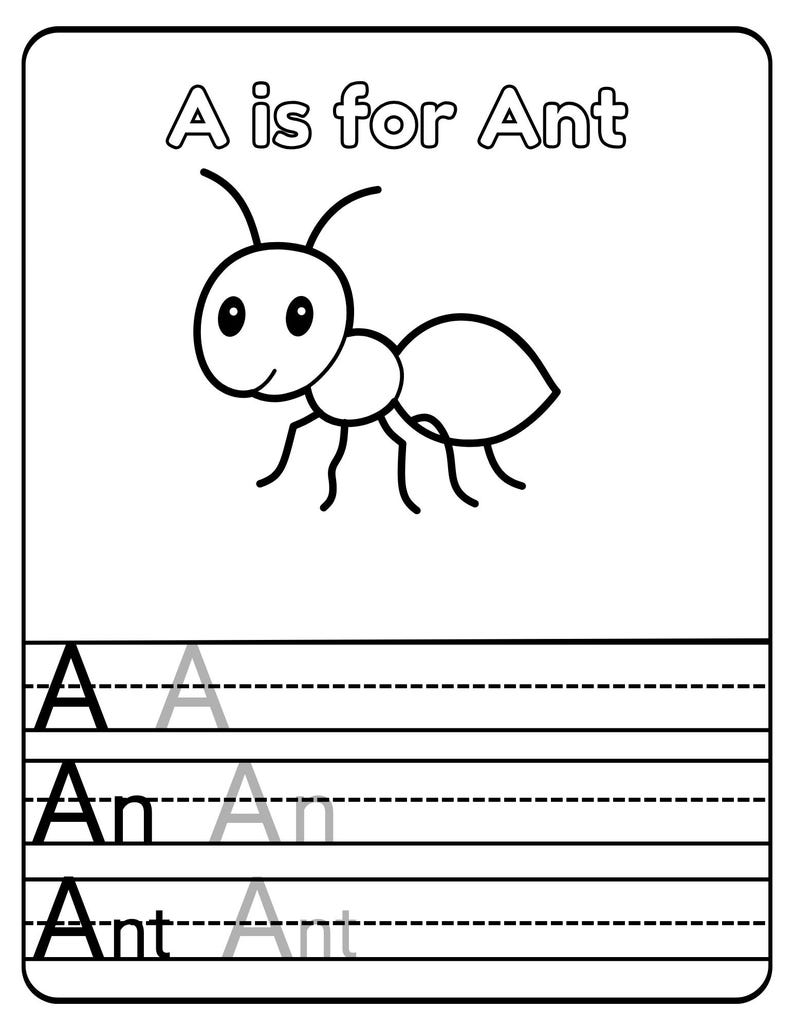 Alphabet Tracing Worksheet – A-Z Word Practice (26 Pages) - Etsy