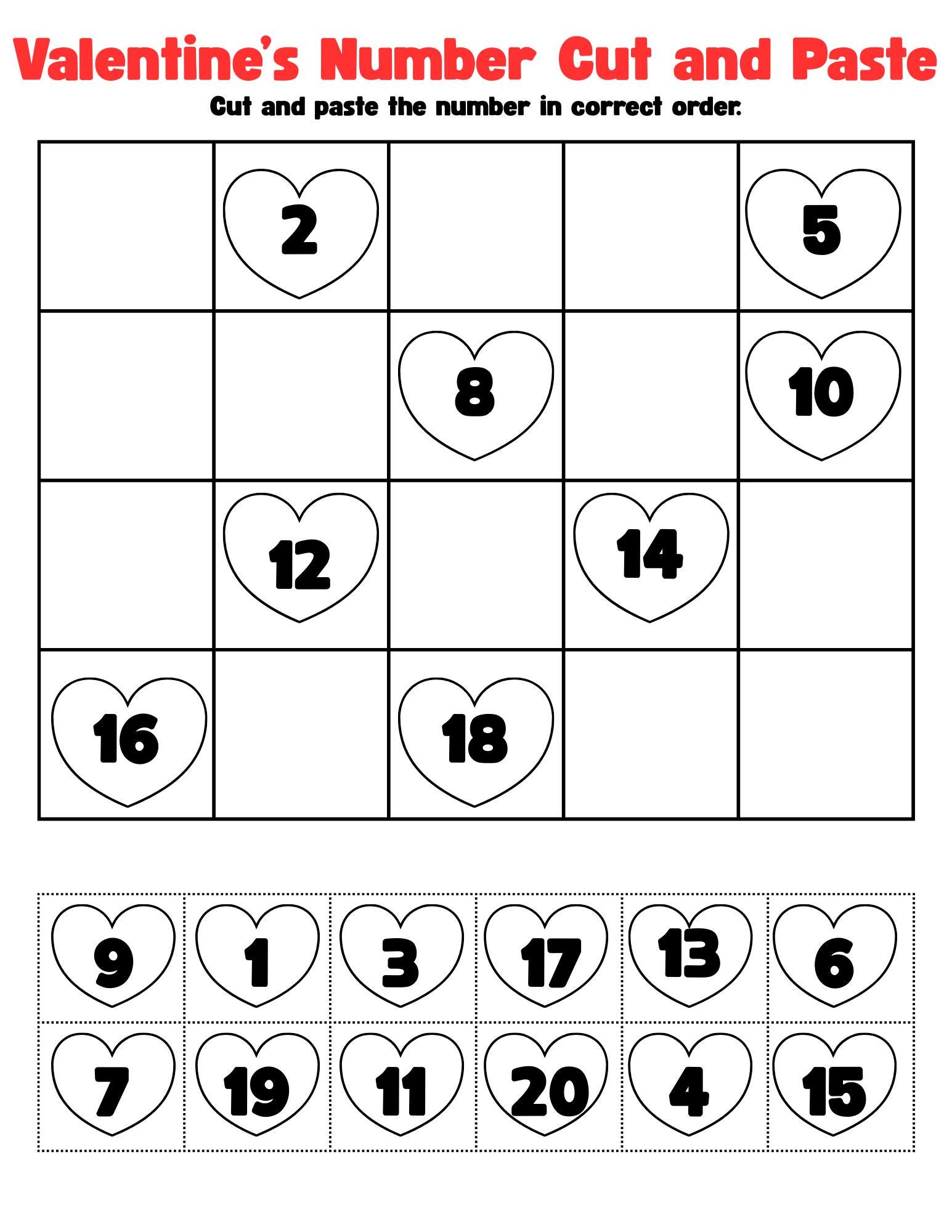 Valentine's Number Tracing Printable | Numbers 1–10 & 1–20 | Preschool ...