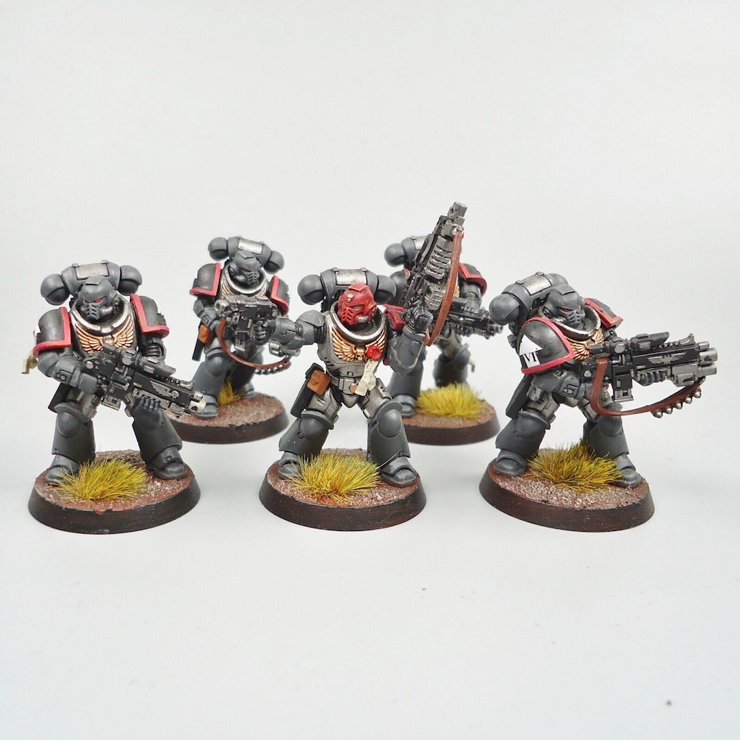 Space Marines Raven Guard Primaris Intercessors X5 Painted Warhammer ...