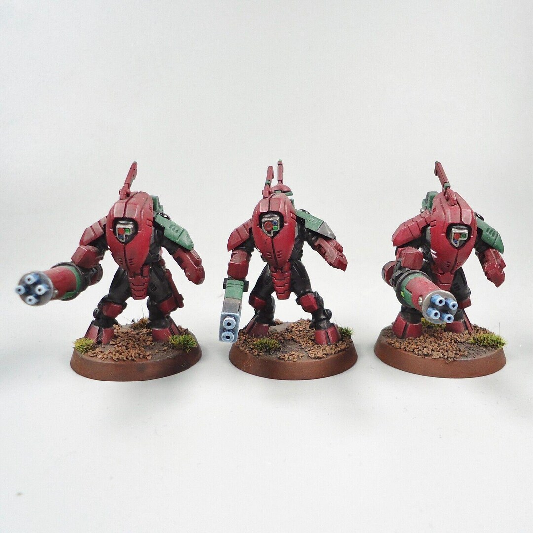 Warhammer 40k Army Tau Empire Stealth Suits X3 Painted and Based - Etsy