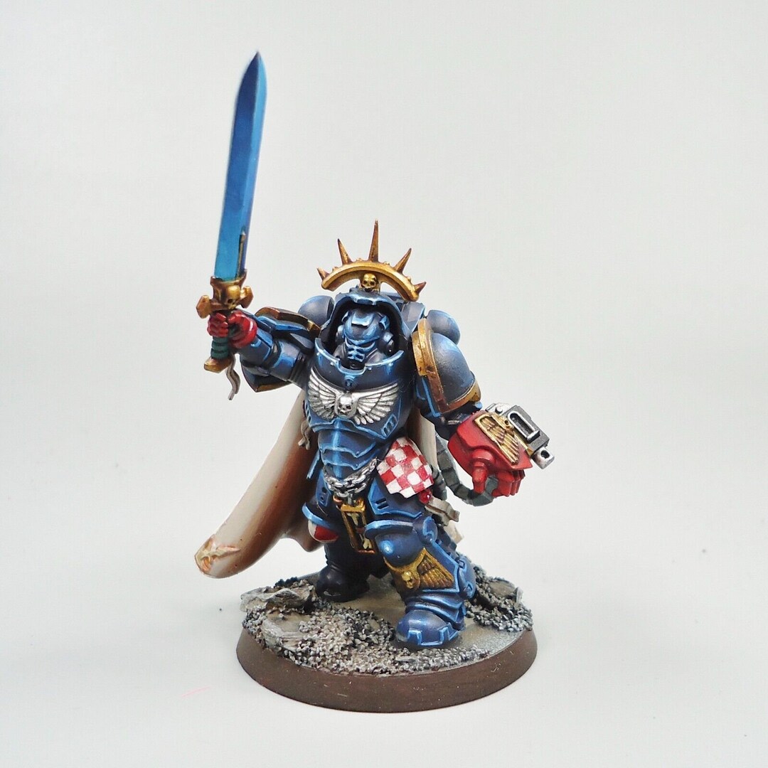 Warhammer 40k Army Space Marines Crimson Fists Captain in Gravis Armour ...