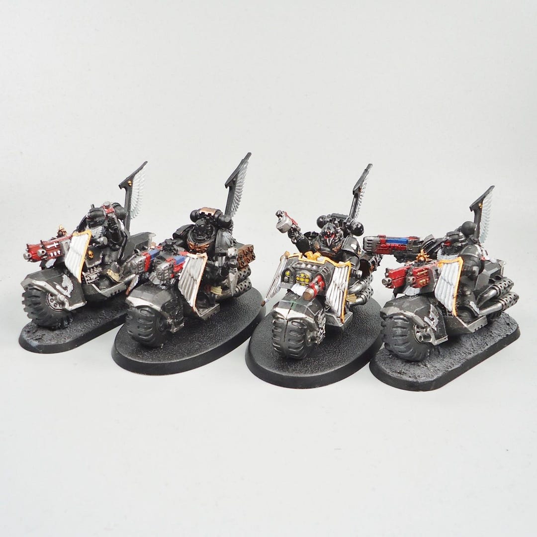 Dark Angels - Ravenwing Bikes X4 Part Painted - Warhammer 40k - Space ...