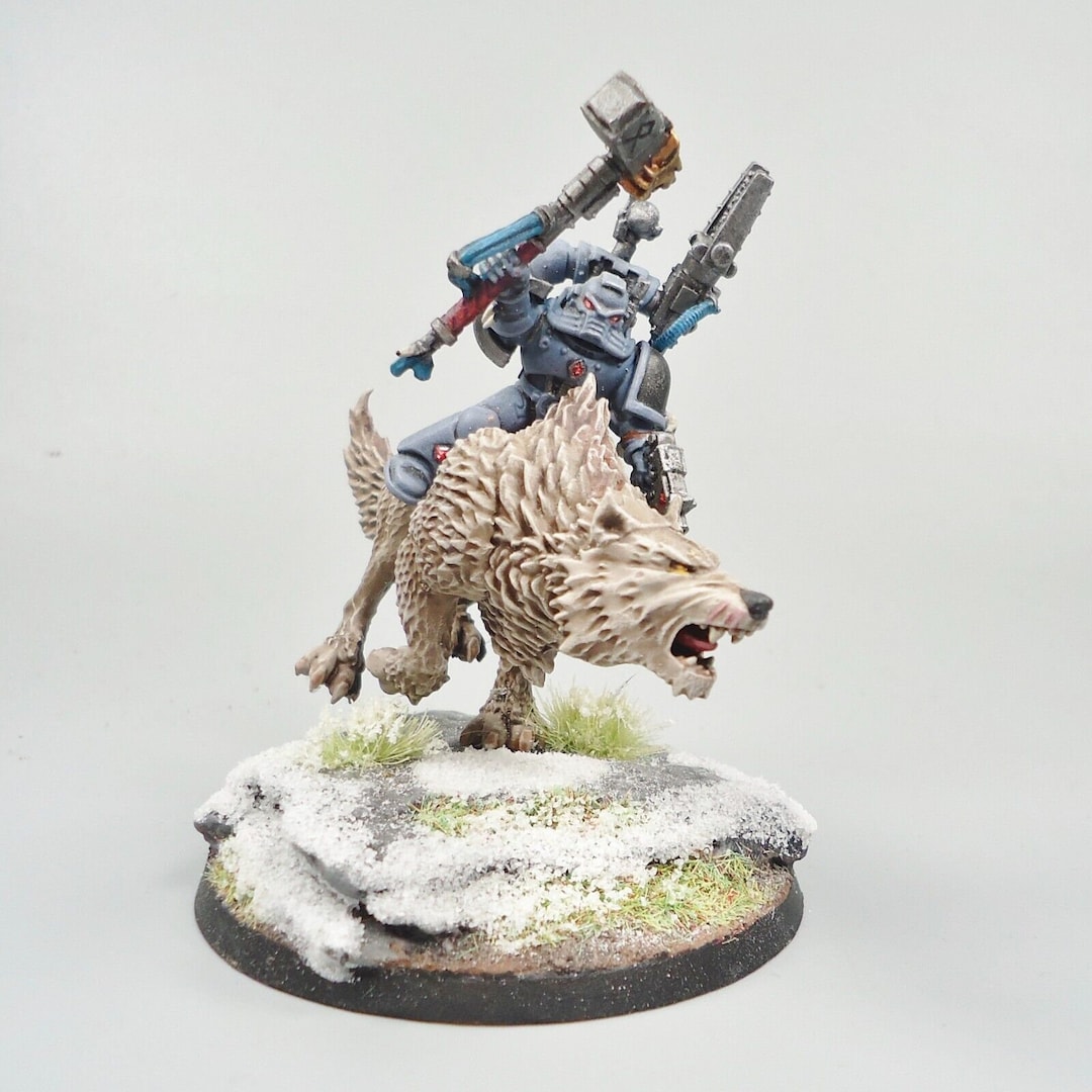 Warhammer 40k Space Marines Space Wolves Techmarine on Thunderwolf ...