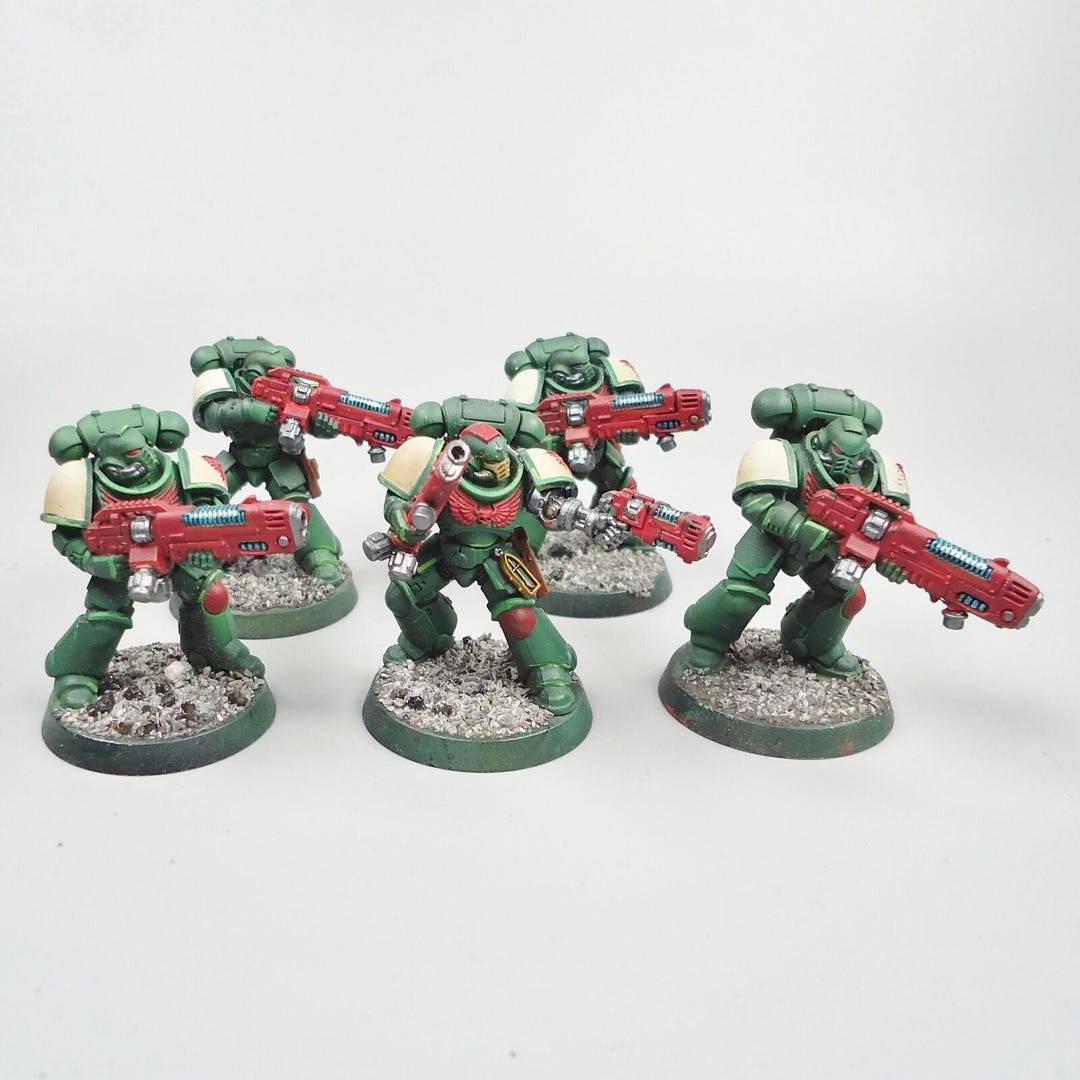 Dark Angels - Primaris Hellblasters X5 Painted - Warhammer 40k - Space ...