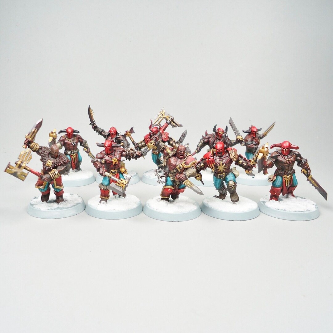 Blades of Khorne Blood Reavers X10 Painted -warhammer Fantasy Age of ...